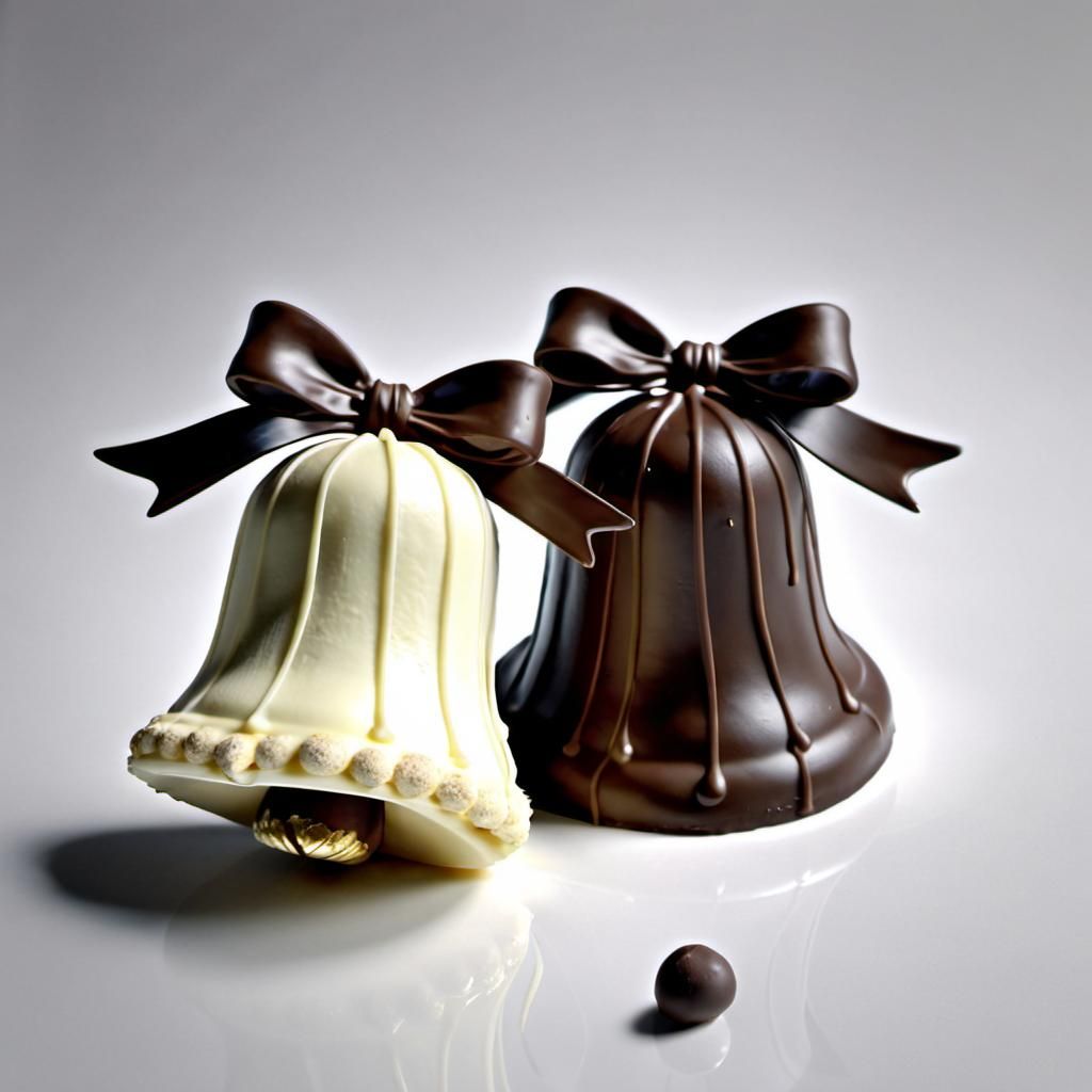 Dark and white chocolate bells - AI Generated Artwork - NightCafe Creator