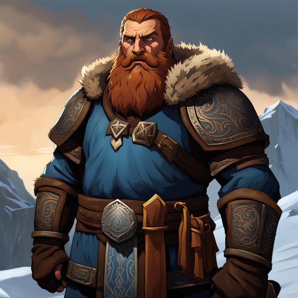 Durgen stands stout as the mountain stone, his dwarven heritage ...