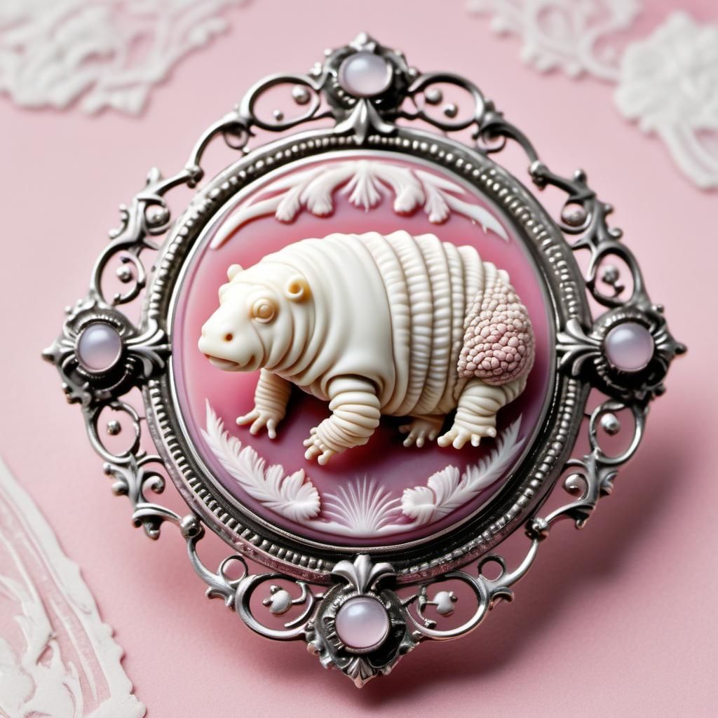 Cameo brooch tardigrade - AI Generated Artwork - NightCafe Creator