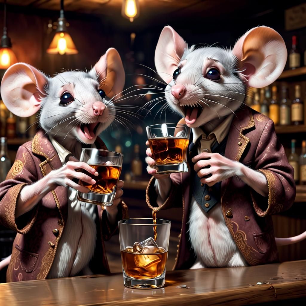 Happy Drunken Mice - AI Generated Artwork - NightCafe Creator
