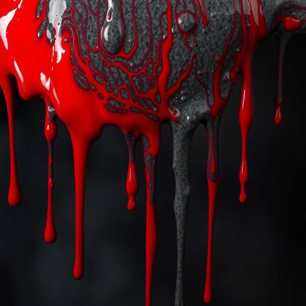 Squeezing, Oozing, Dripping - Dripping Red and Black Goop wi...