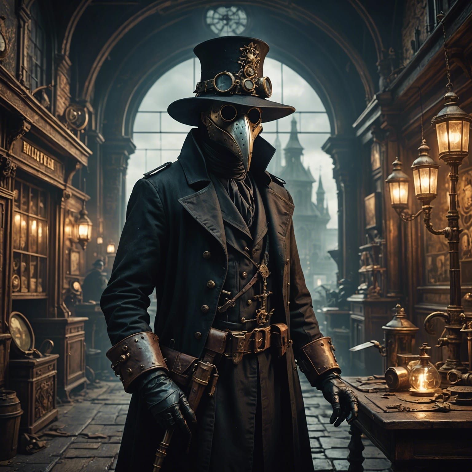 Steampunk Plague doctor I - AI Generated Artwork - NightCafe Creator