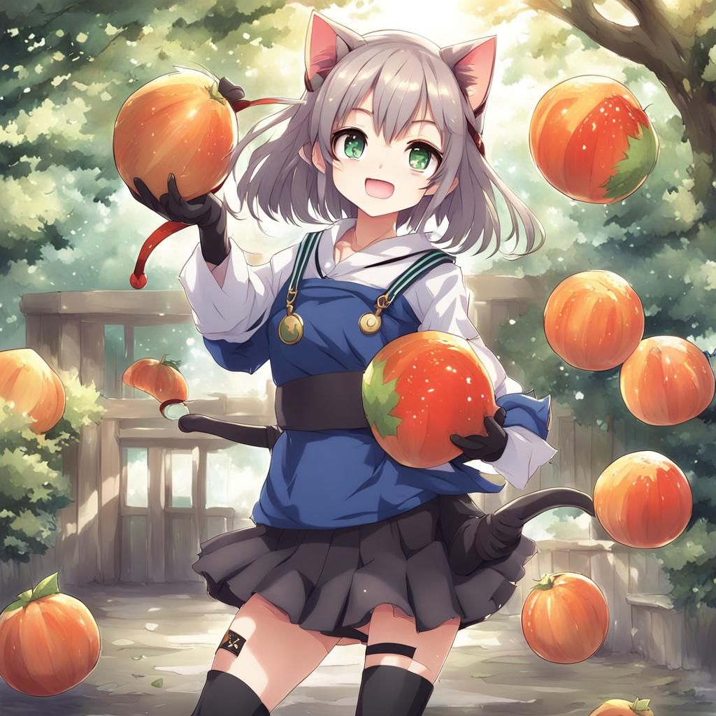 A cute cat girl,With big melons - AI Generated Artwork - NightCafe Creator