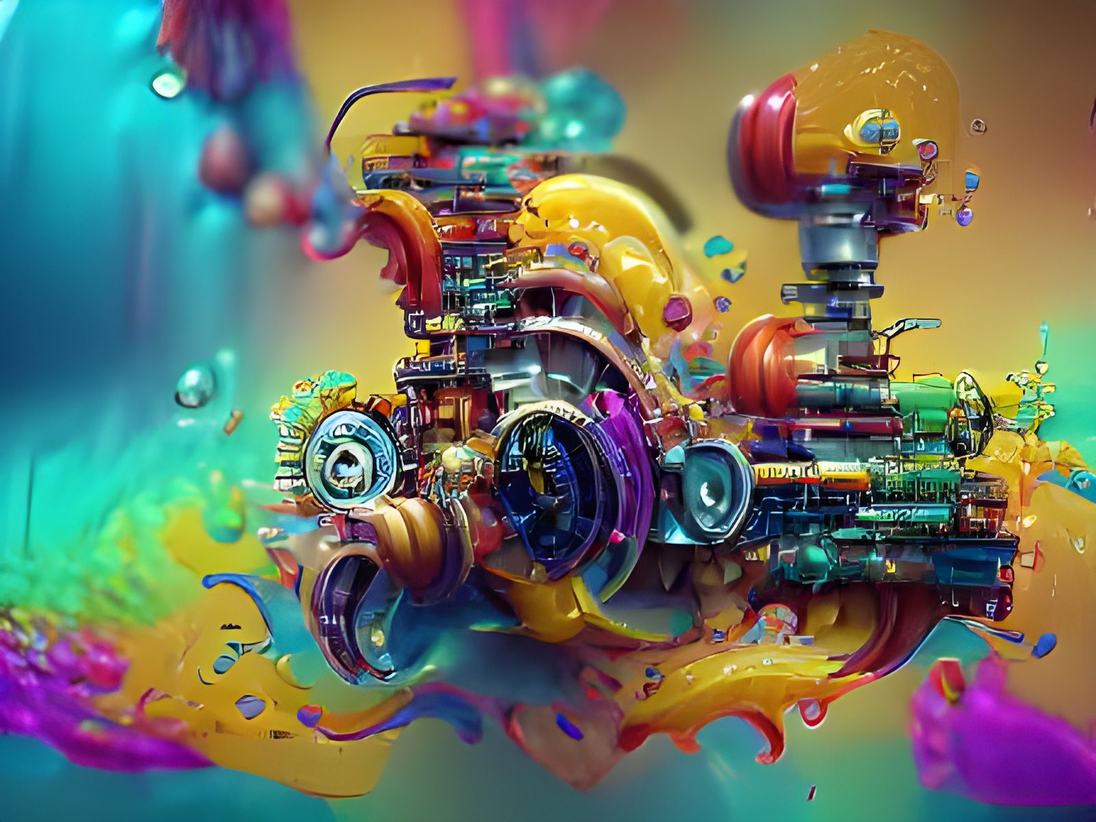 Ferro Fluid Wonder Machine - AI Generated Artwork - NightCafe Creator