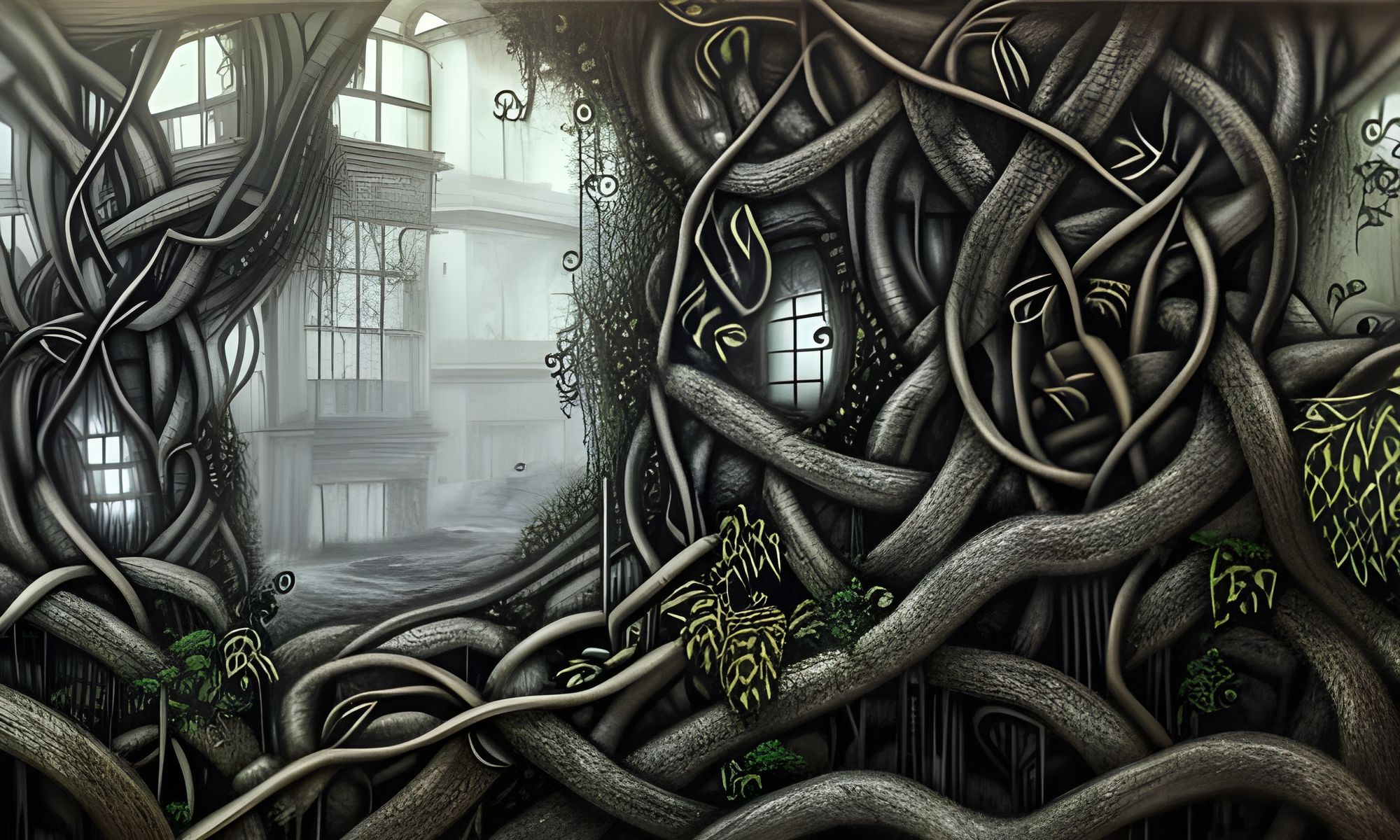 Overgrown SteamPunk City : r/nightcafe