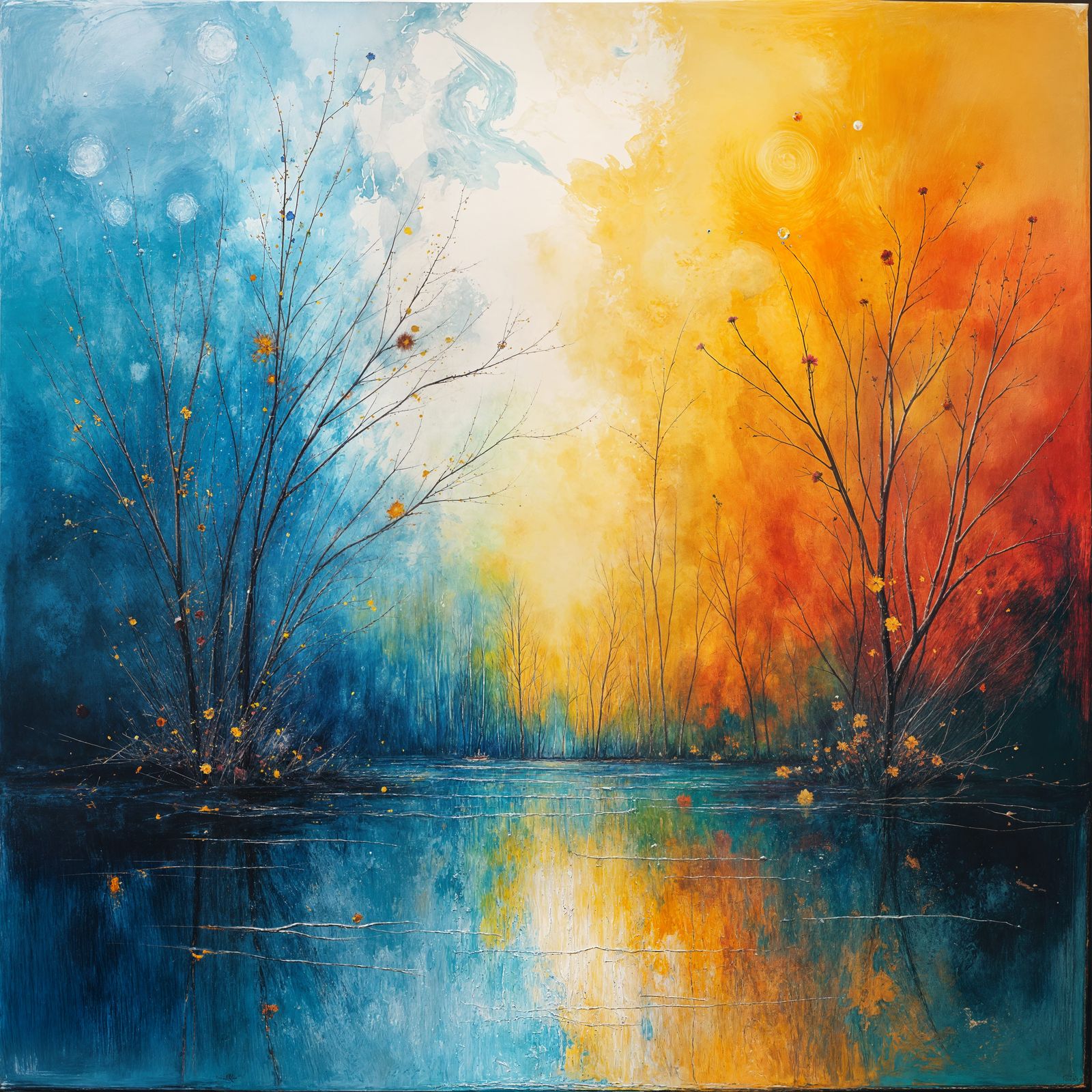 Harmony of Seasons - Seasonal Harmony in Abstract Blues and ...