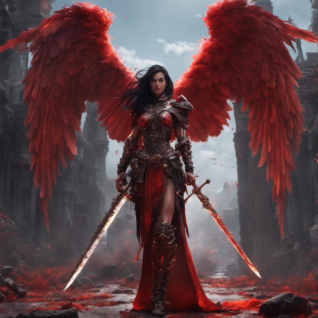 The Red Angel - AI Generated Artwork - NightCafe Creator