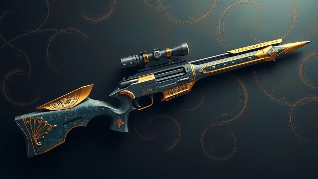 Ethereal Angelic Rifle in High-Fantasy Aesthetic - AI Art
