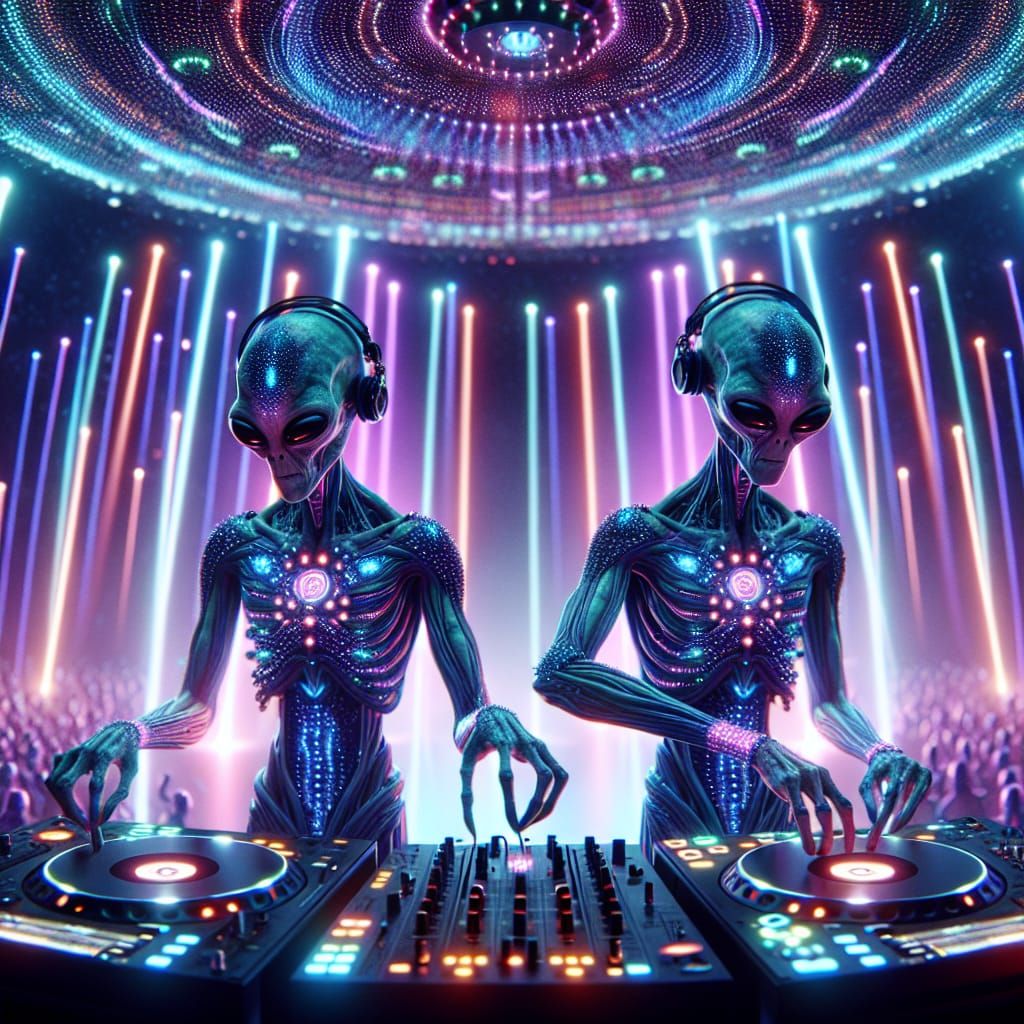 Alien dj's - AI Generated Artwork - NightCafe Creator