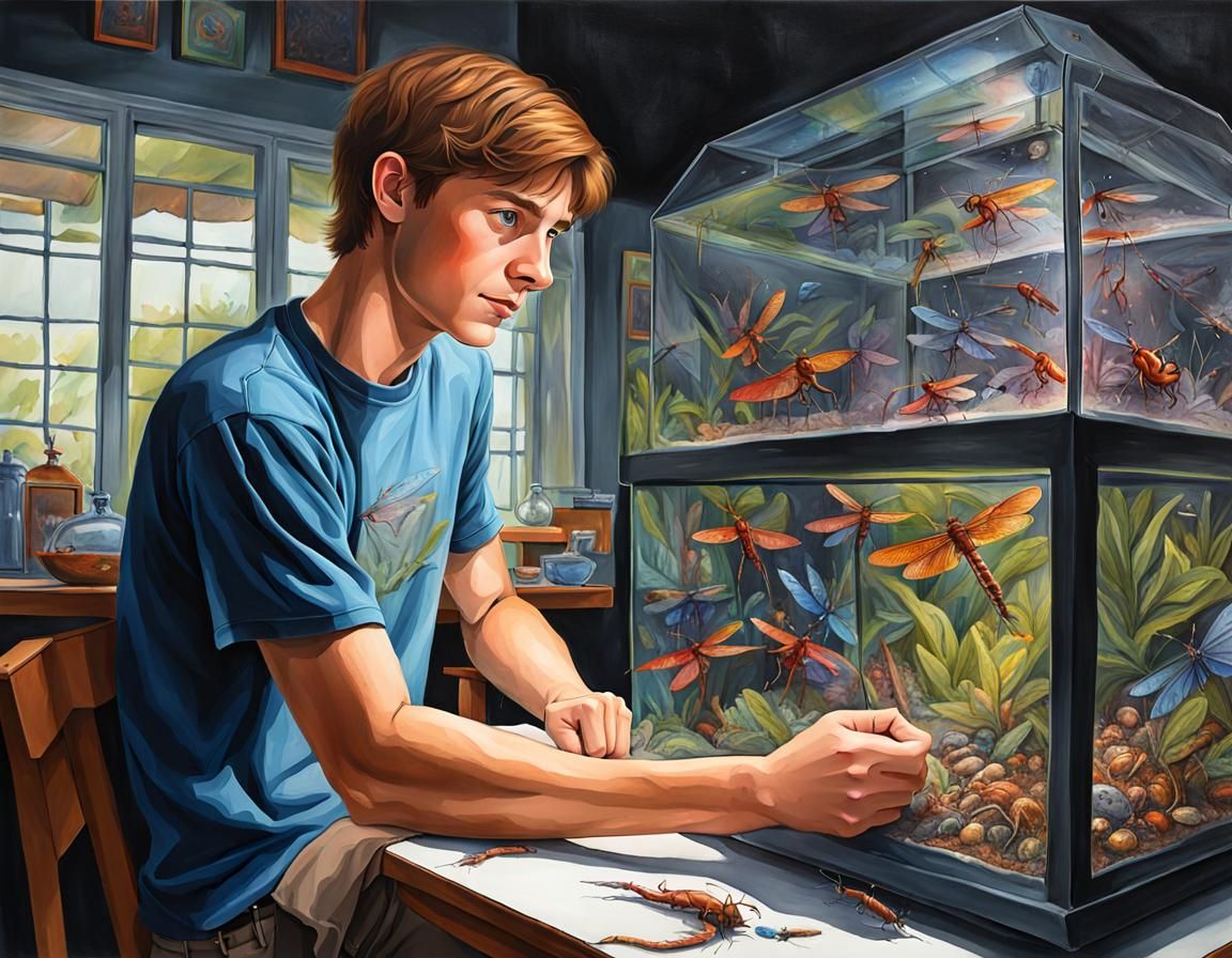 Inquisitive Ian inspects interesting insects - AI Generated Artwork ...