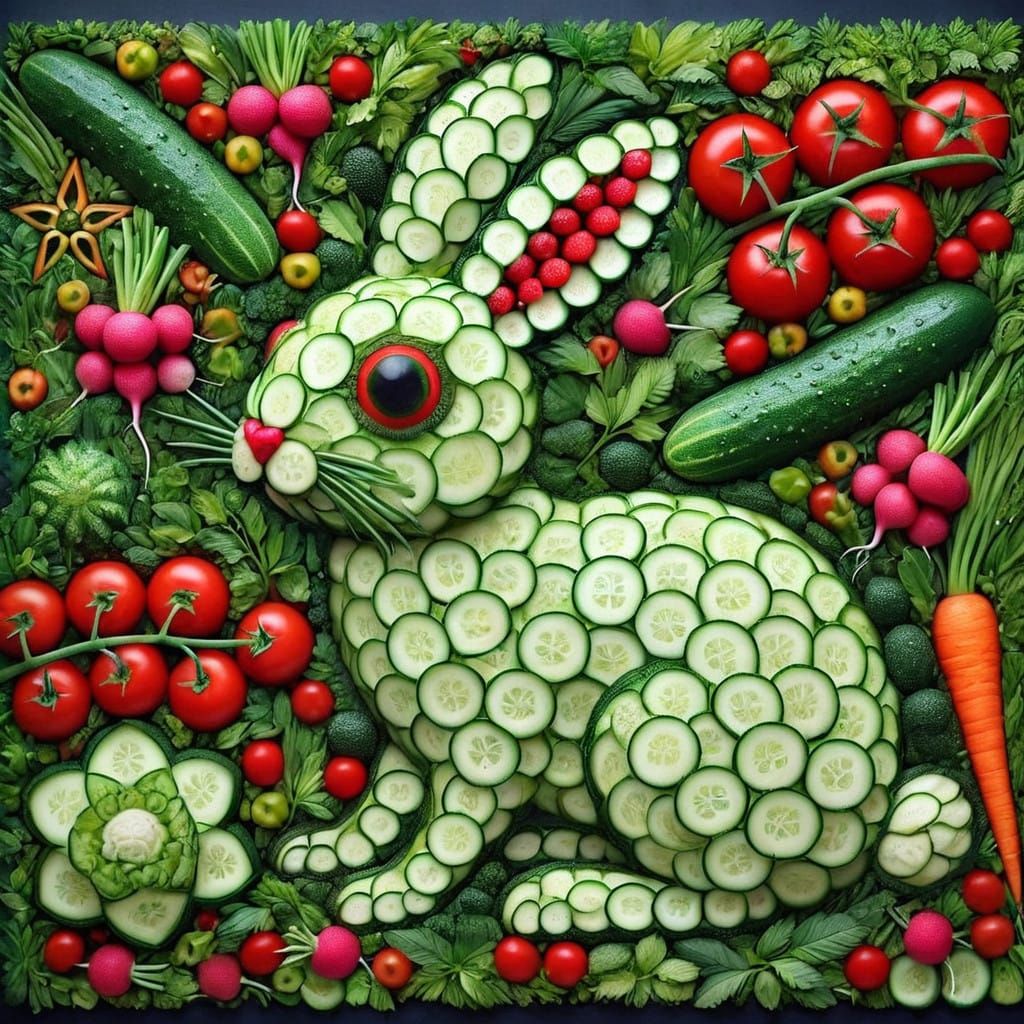 Rabbit. Vegetable art - Rabbit. Vegetable art