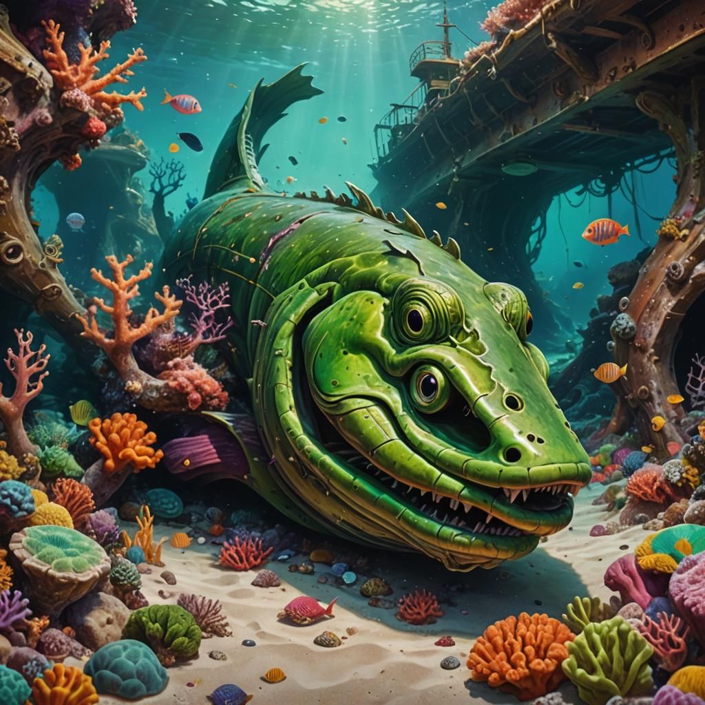 Mutant eel - AI Generated Artwork - NightCafe Creator