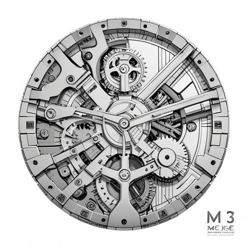 mechanical technical blueprint of a mechanical watch, hyper realistic, insane detail, unreal ...