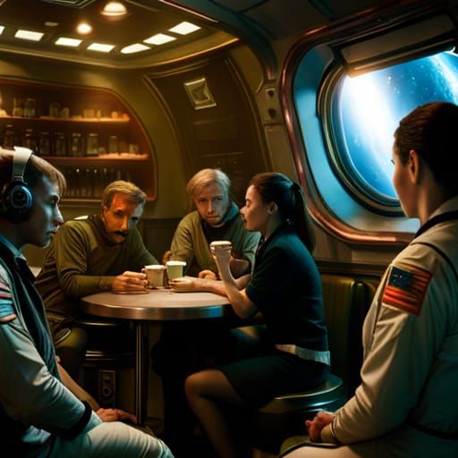 [ Cine still movie scene Coffee Shop in Space ], coffee shop, in space ...