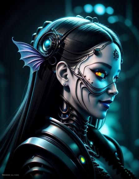 Android Gothic Fish Girl - AI Generated Artwork - NightCafe Creator