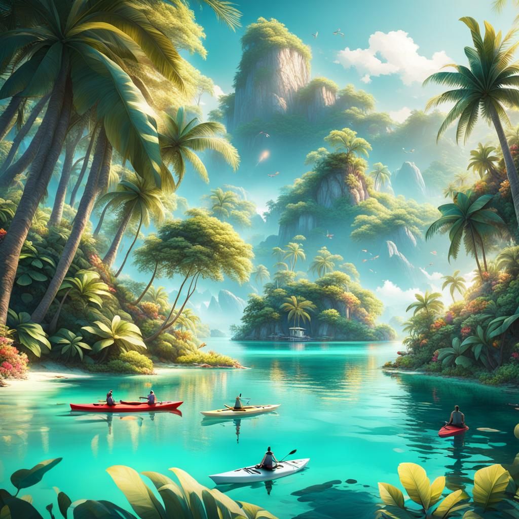 Emerald Islands - AI Generated Artwork - NightCafe Creator