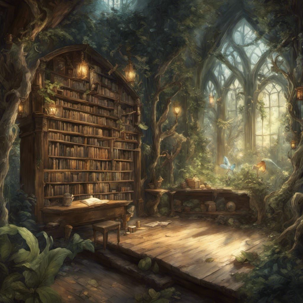 Fairy Library - AI Generated Artwork - NightCafe Creator