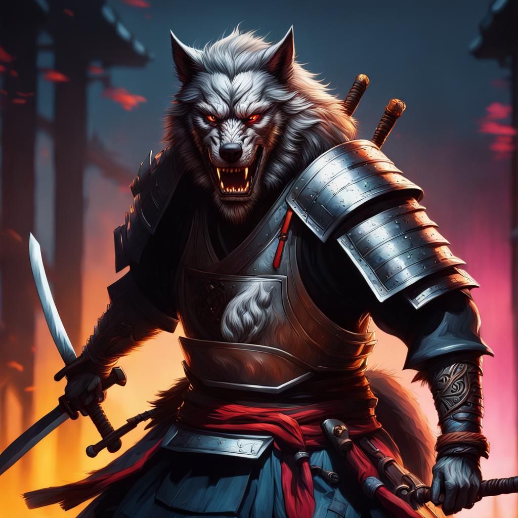 Werewolf Knight samurai - AI Generated Artwork - NightCafe Creator