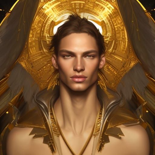 Extravagant Ancient futuristic ethereal Victoria's Secret angelic male ...