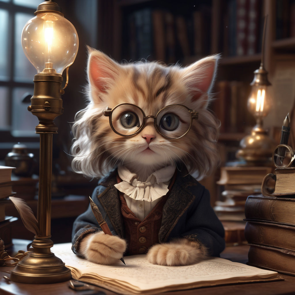 Kitty writer - AI Generated Artwork - NightCafe Creator