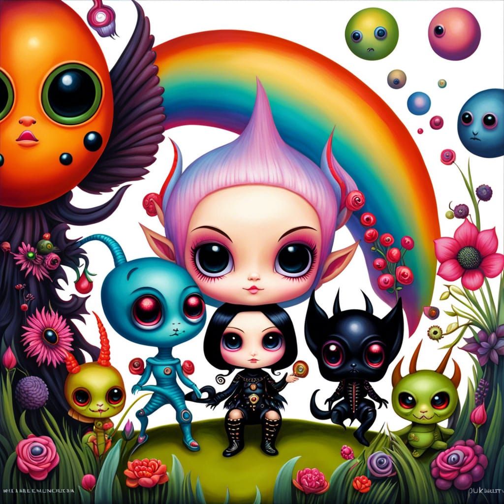 Lisa Frank Goth - AI Generated Artwork - NightCafe Creator