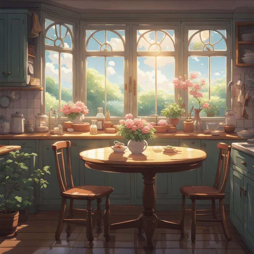 Cozy kitchen - AI Generated Artwork - NightCafe Creator