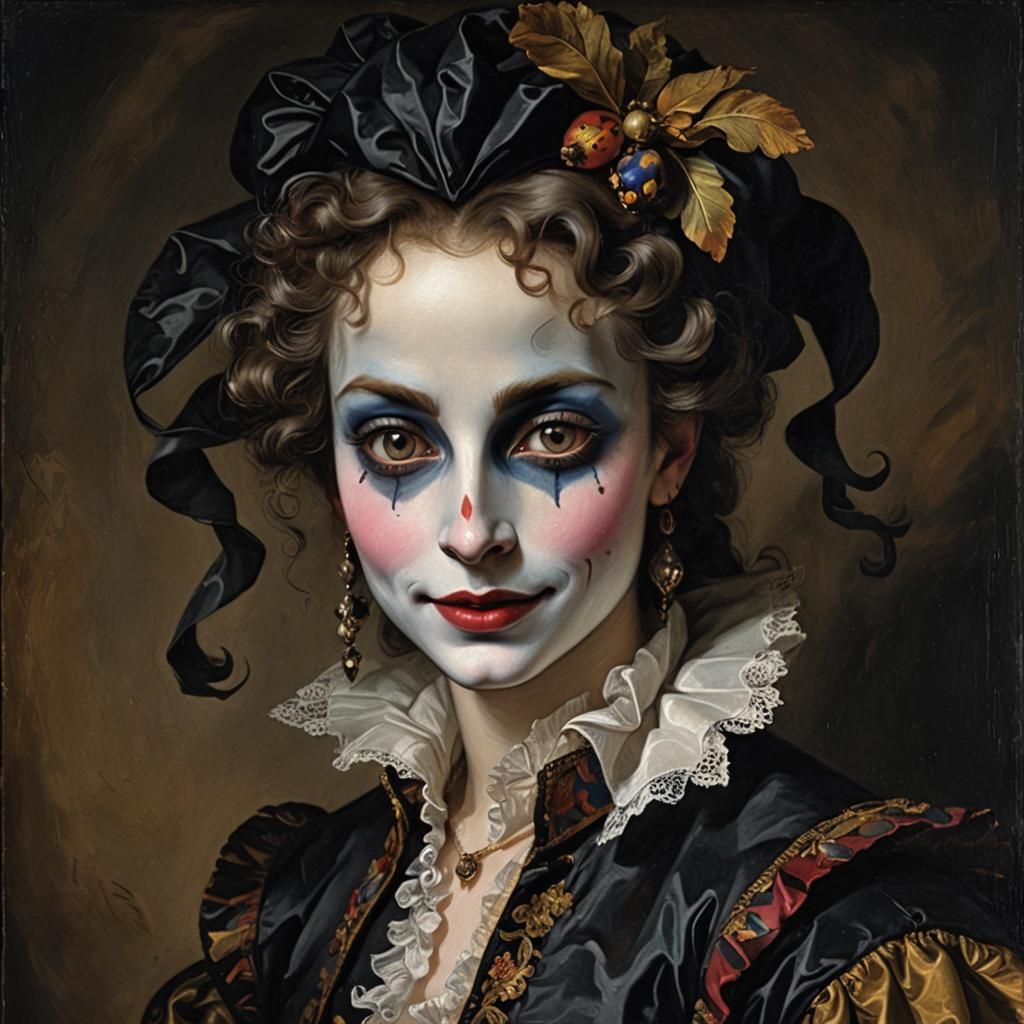 Harlequin 17th century baroque masterpiece - AI Generated Artwork ...
