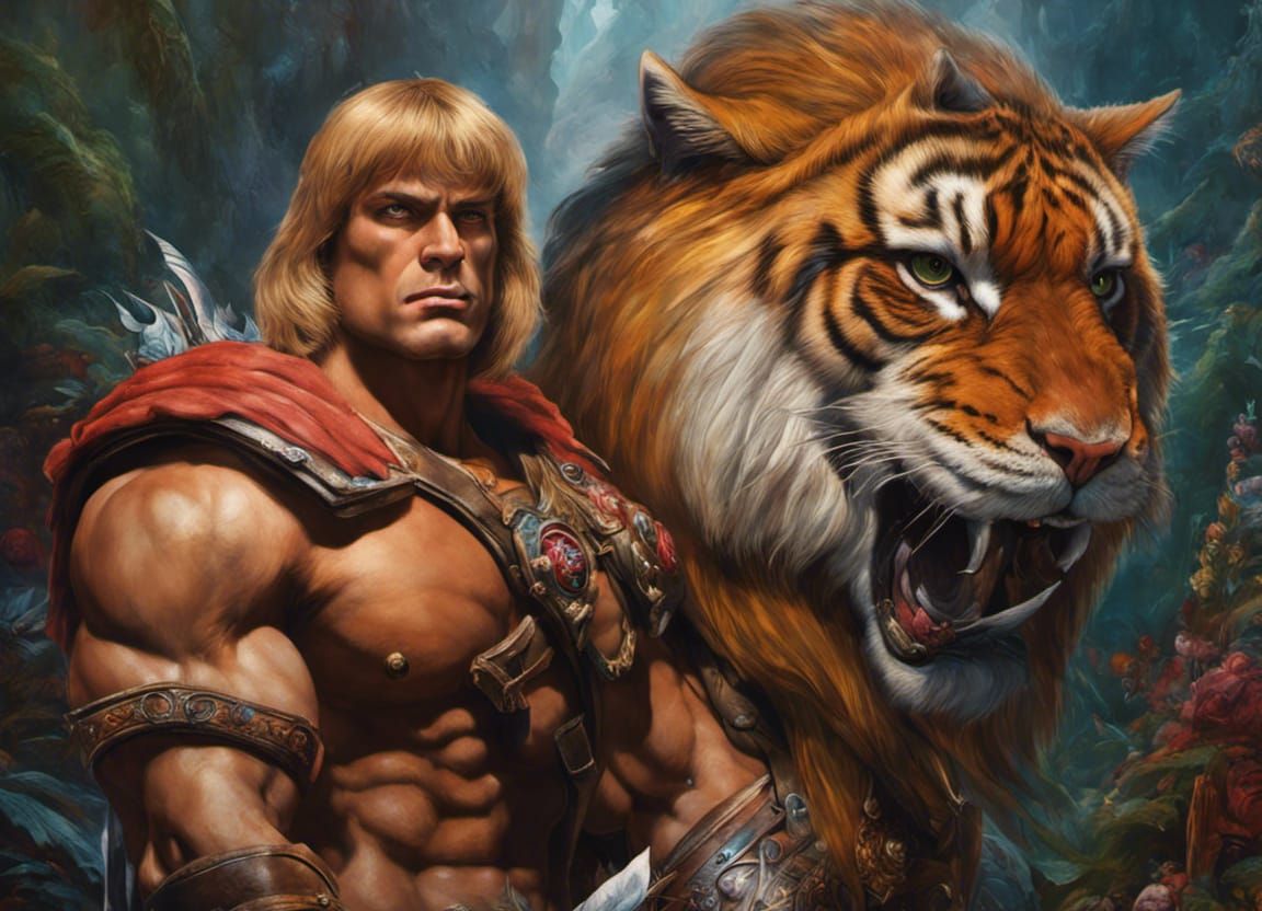 he-man and battle cat - AI Generated Artwork - NightCafe Creator