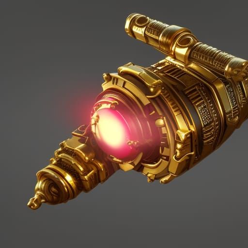 golden staff with a ruby on it - AI Generated Artwork - NightCafe Creator