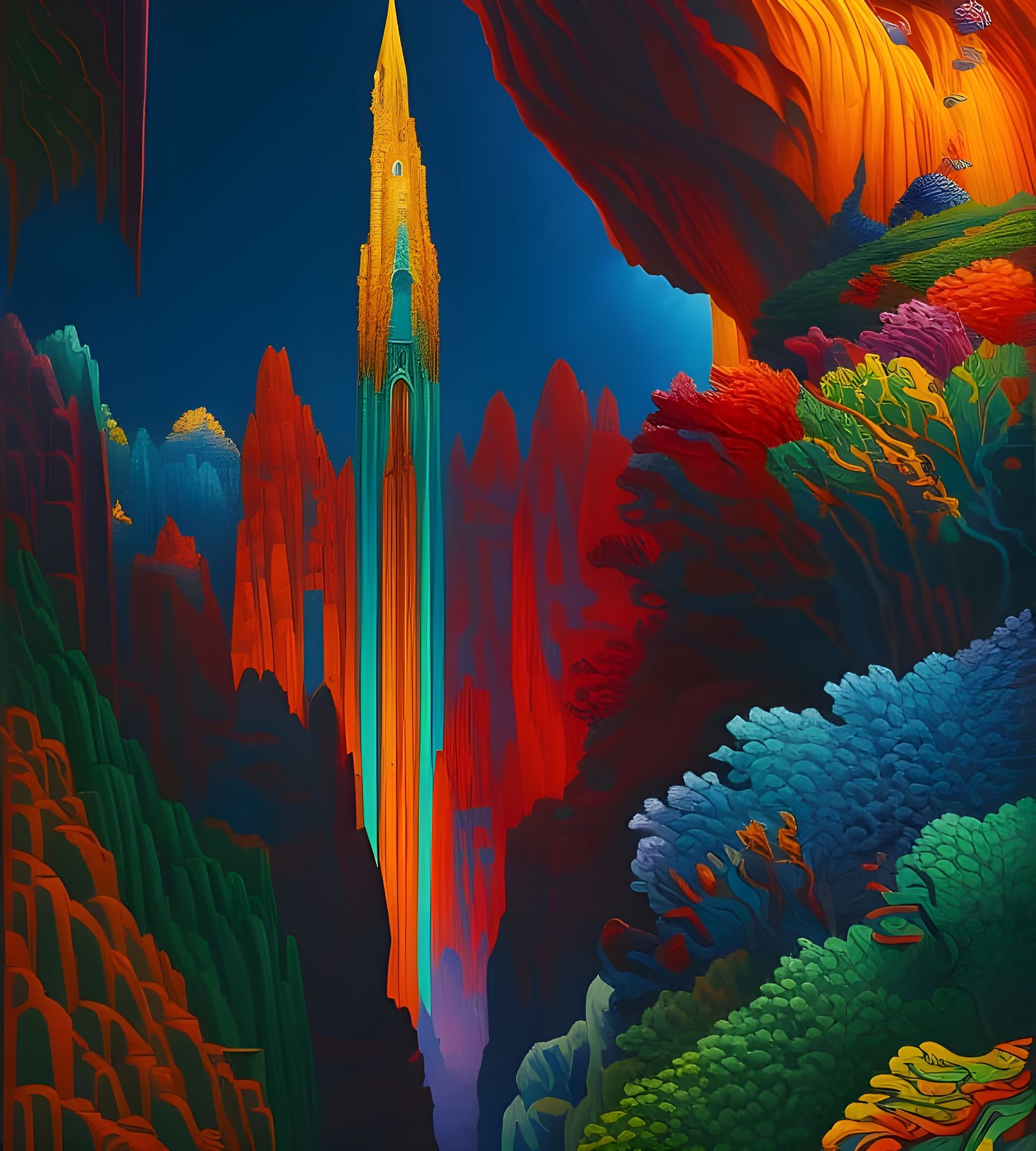 Colorful deep ocean city - AI Generated Artwork - NightCafe Creator