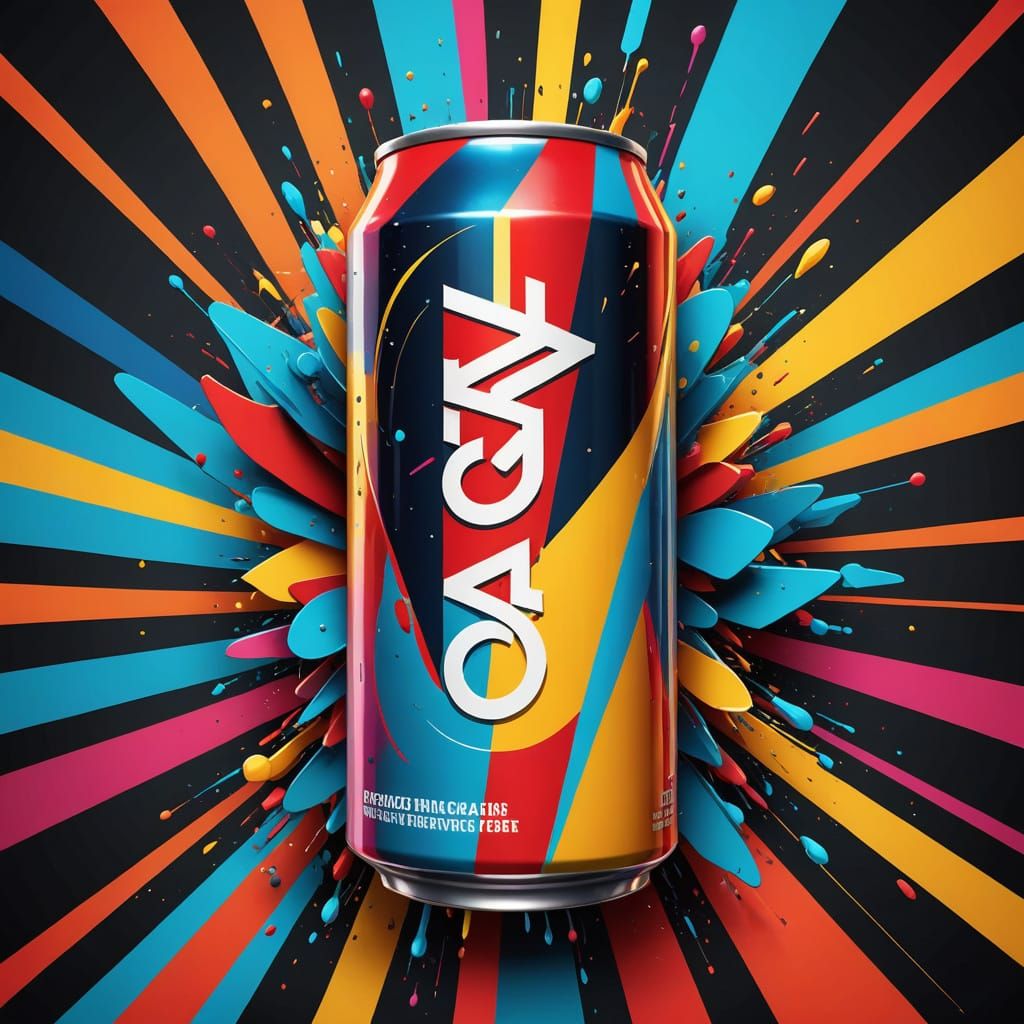 Futuristic Pop Art Screen Print of a Vibrant Soda ... - AI Art