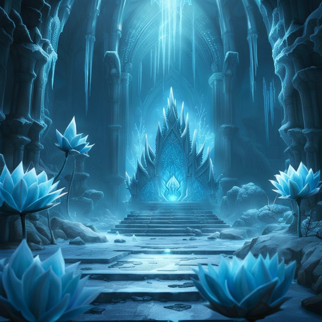 Domain expansion, frozen sanctuary , with cold and fear, environment ...