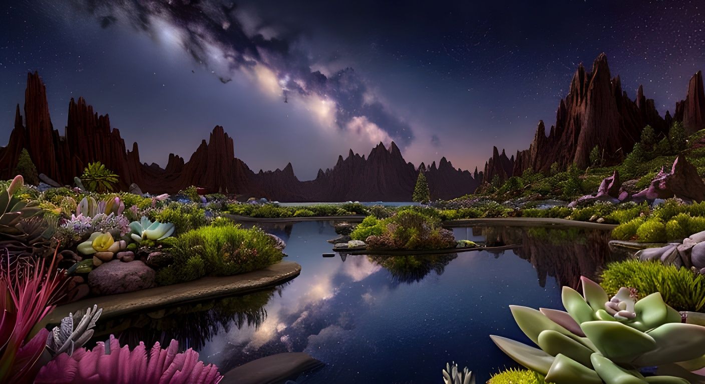 Succulent plants on an alien world - AI Generated Artwork - NightCafe Creator