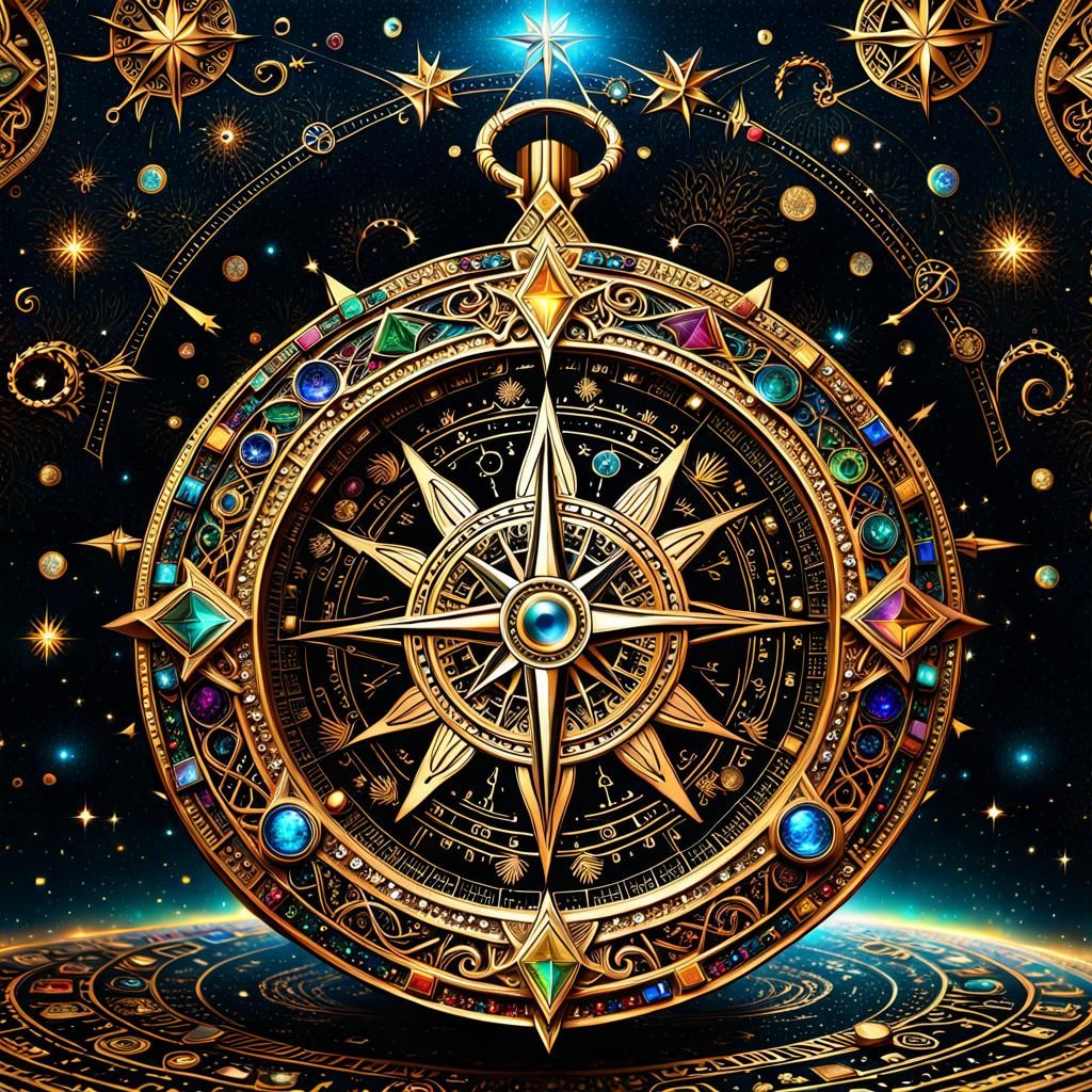 Ornate Ancient Technology : Bejewelled Compass - AI Generated Artwork ...