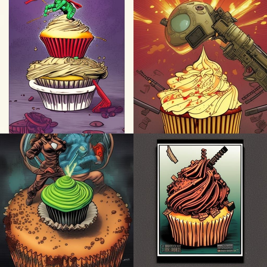 Grenade Cupcake - AI Generated Artwork - NightCafe Creator