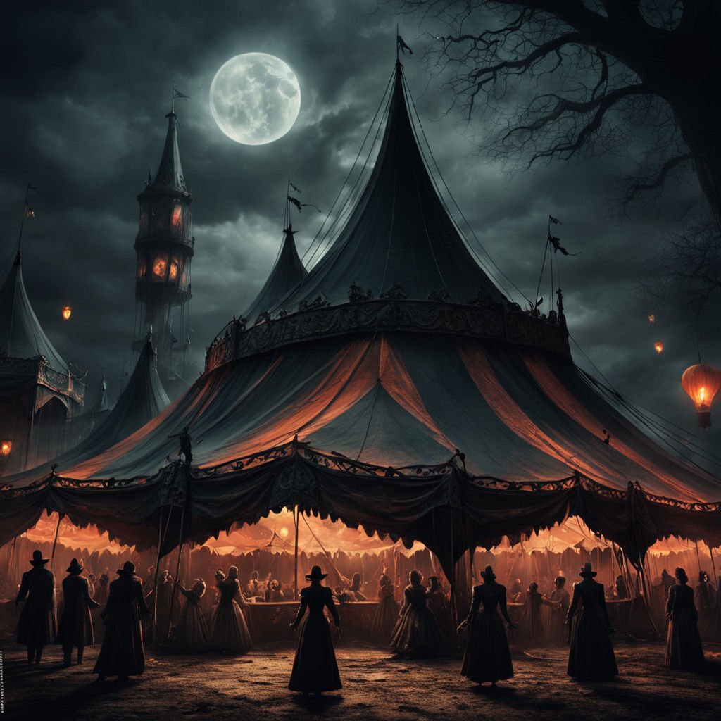 Haunted circus - Haunted Gothic Circus at Dusk in Dark Fanta...