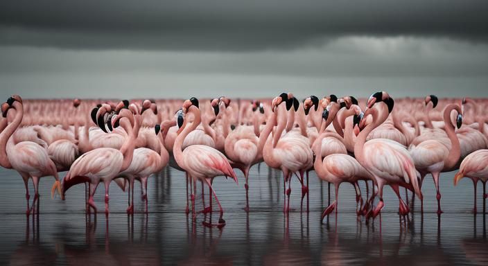 flamboyance of flamingos - AI Generated Artwork - NightCafe Creator