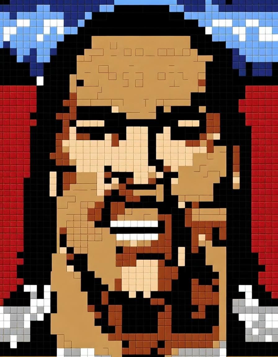 8 bit version of The Rock - AI Generated Artwork - NightCafe Creator
