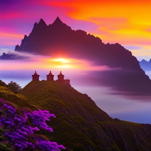 Mountain Rest-stop - AI Generated Artwork - NightCafe Creator