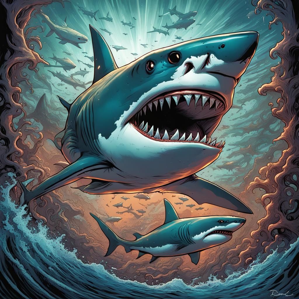 Sphyrna mokarran shark - AI Generated Artwork - NightCafe Creator