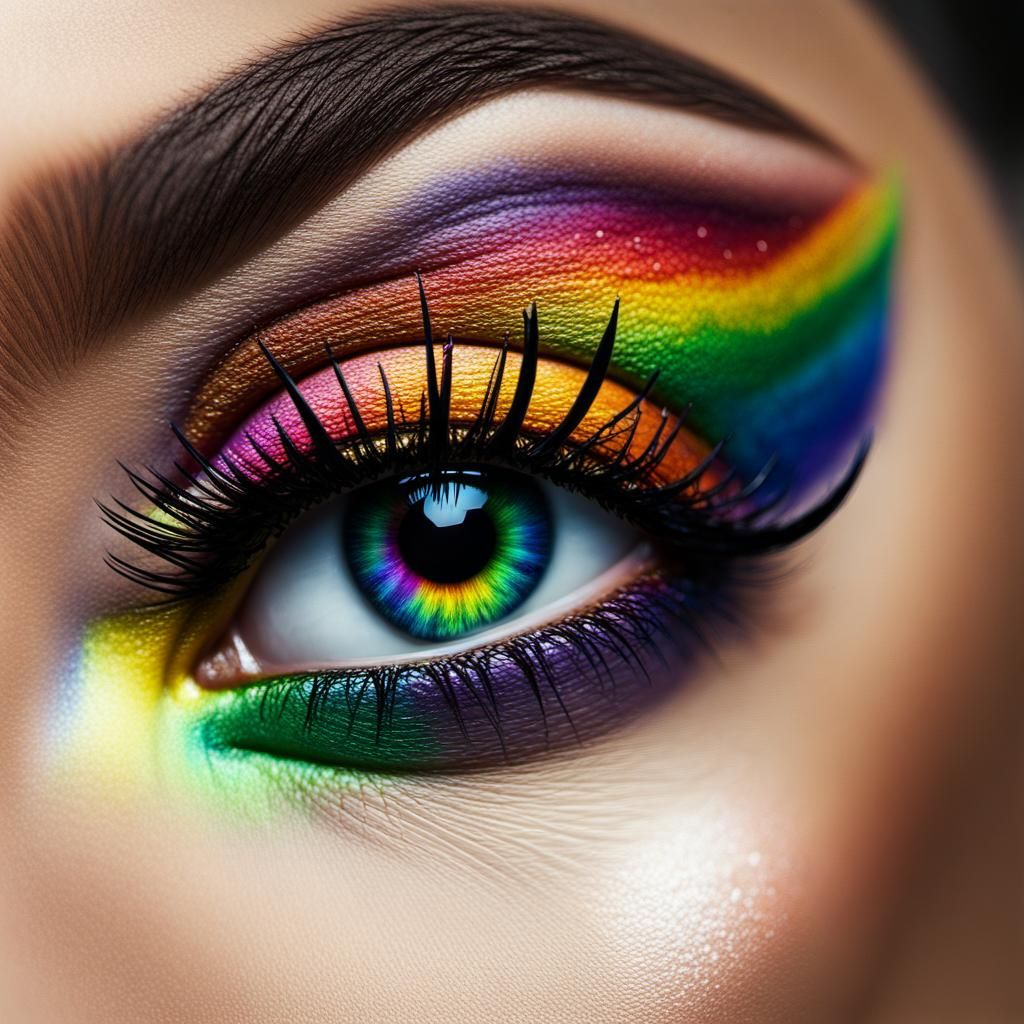 Rainbow eyeshadow - AI Generated Artwork - NightCafe Creator