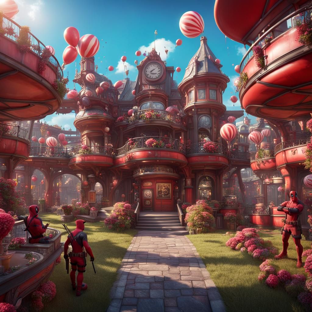 A Deadpool theme parc - AI Generated Artwork - NightCafe Creator