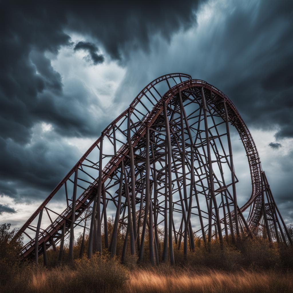 Abandoned Roller Coaster - AI Generated Artwork - NightCafe Creator