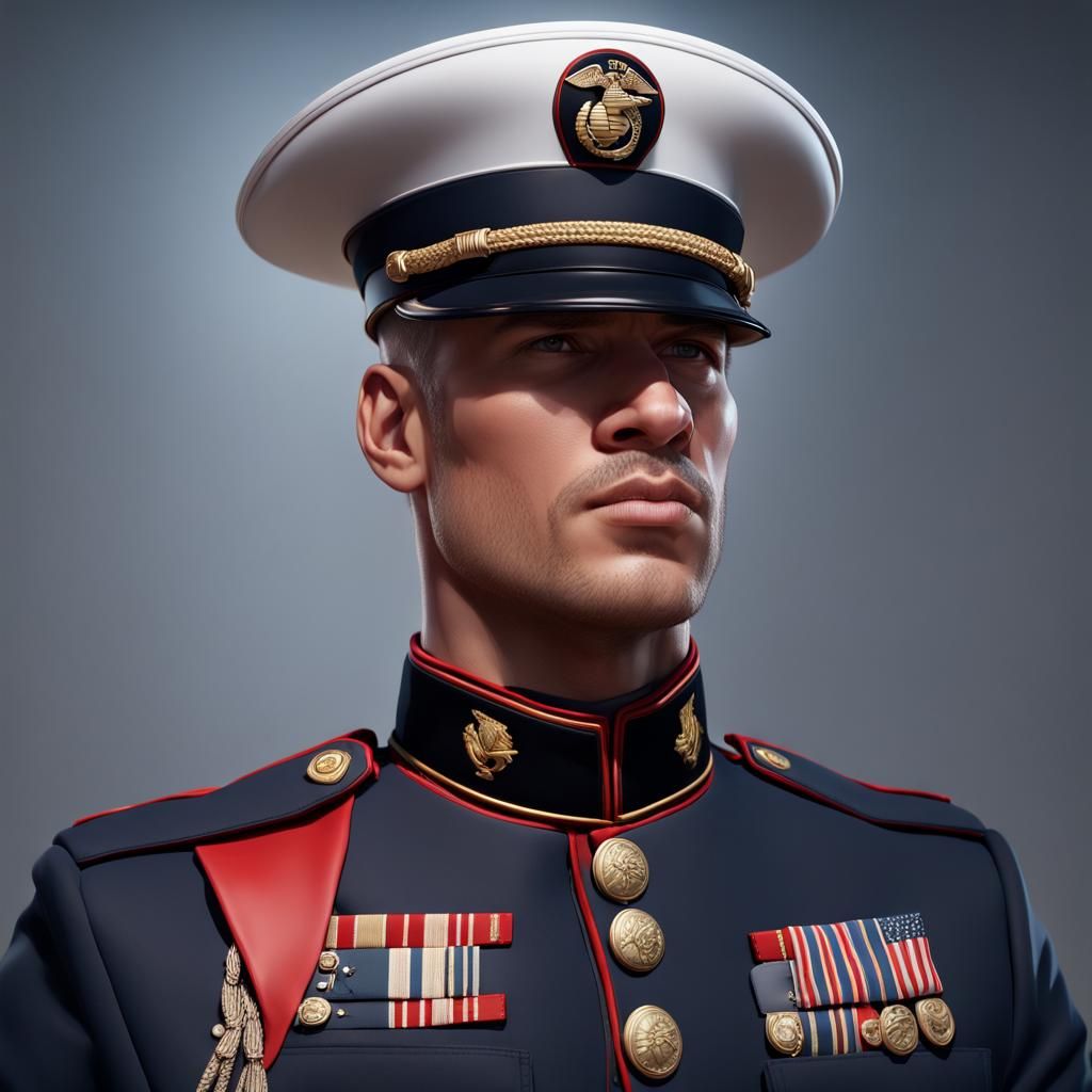 United States Marine Corps in Dress Blues - AI Generated Artwork ...