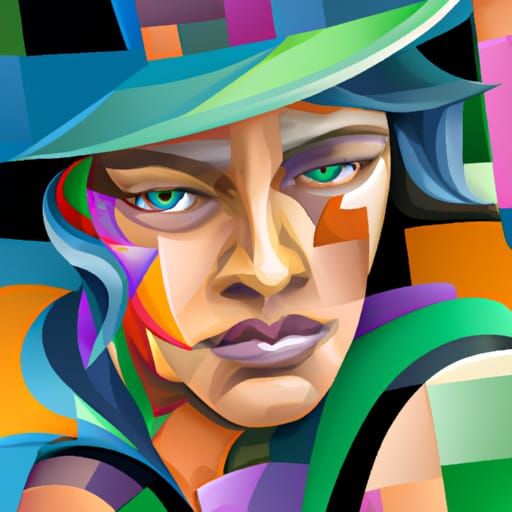 portrait of a beautiful but sad woman cubist painting, Neo-Cubism ...
