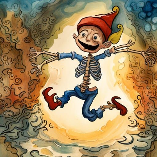 Elf Skeleton jumping in puddles 02 - AI Generated Artwork - NightCafe ...