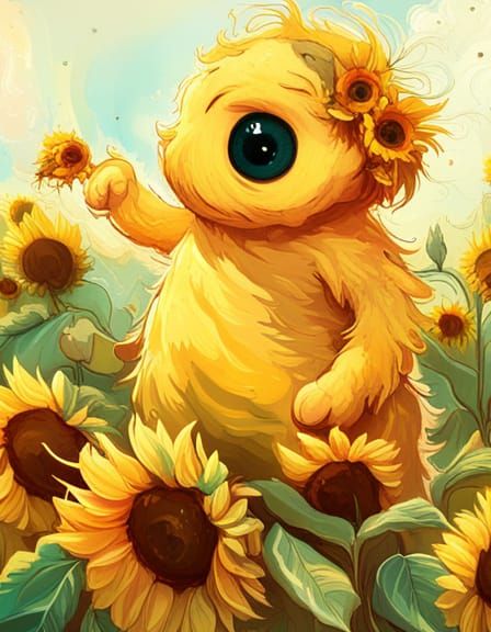 Sunflower monster - AI Generated Artwork - NightCafe Creator
