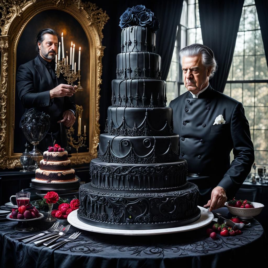 Goth wedding cake - AI Generated Artwork - NightCafe Creator