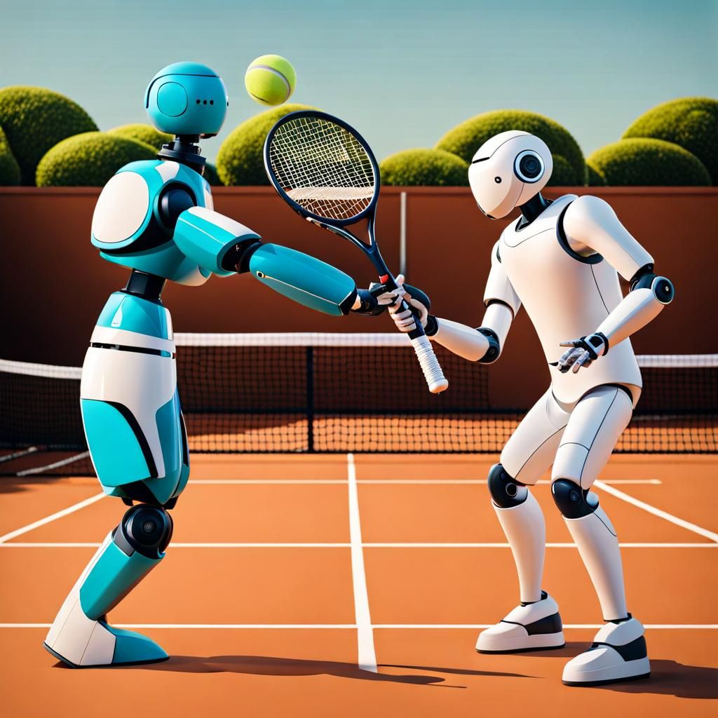 Robotic Tennis - AI Generated Artwork - NightCafe Creator