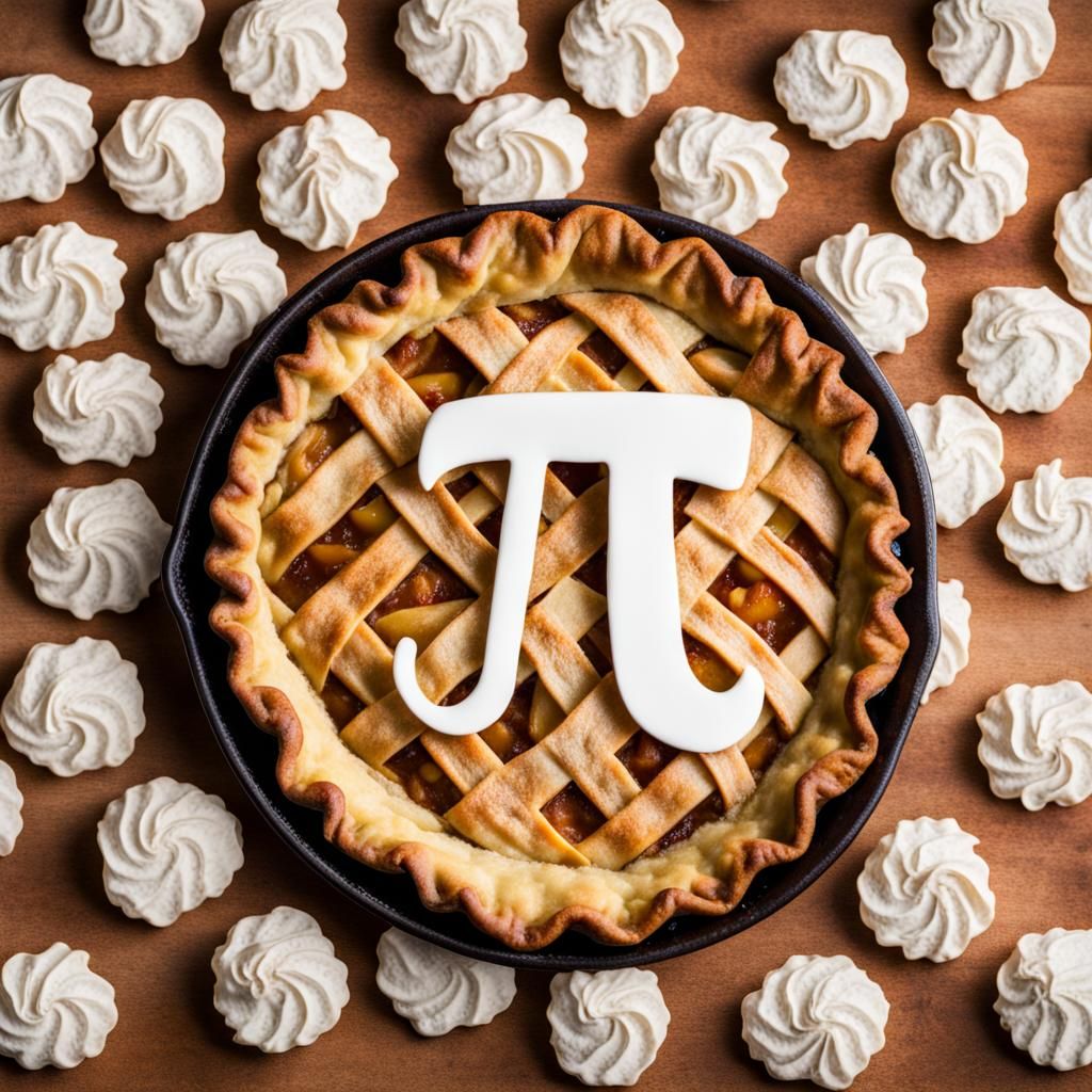 baked apple pie with the "pi" symbol on it - AI Generated Artwork ...
